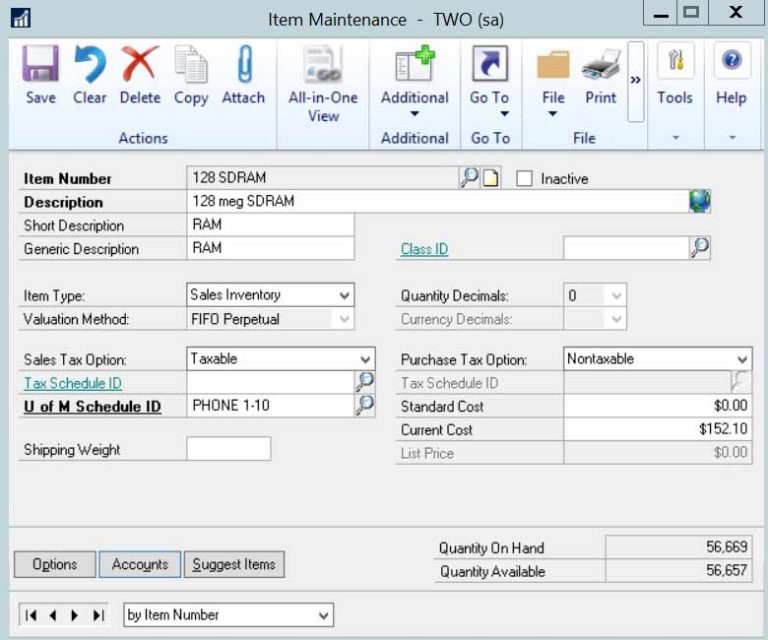 Dynamics GP (Great Plains) Inventory Control Module and Medical System