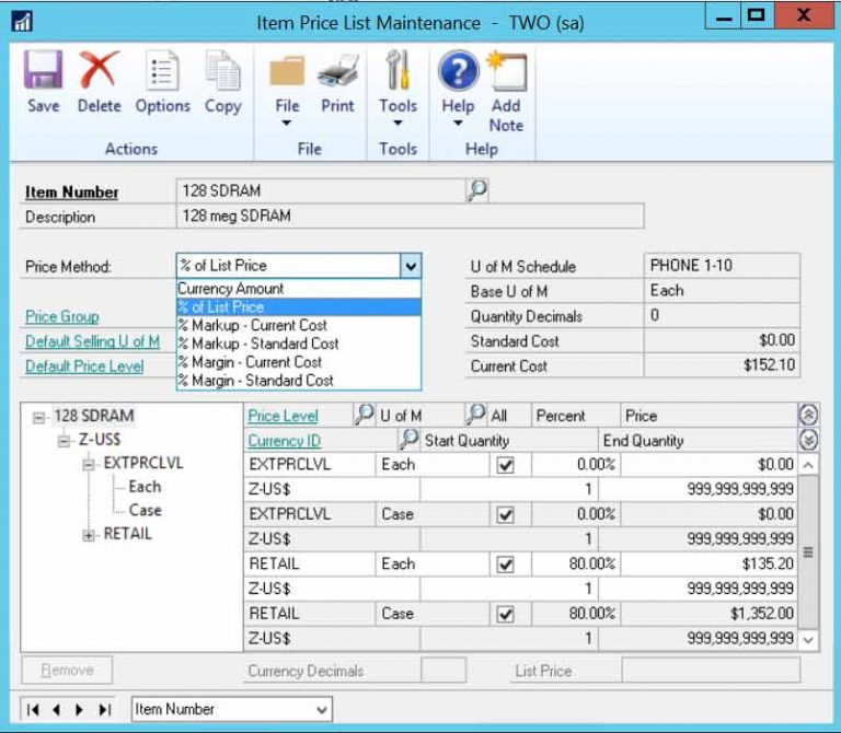 Dynamics GP (Great Plains) Inventory Control Module and Medical System